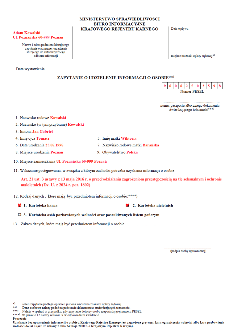 Instrukcja wnioskowania o wydanie zaświadczenia z Krajowego Rejestru Karnego ⋆ Pyrkon ...